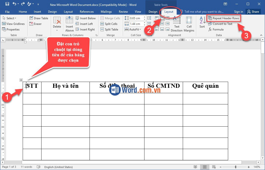 How To Repeat Header Rows In Word Hot Picture